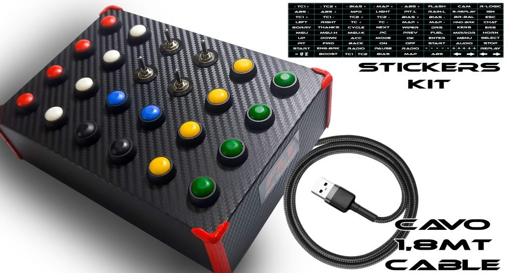 Button Box Flight Simulator DCS Control Panel 20 Pulsanti 4 Levette Sim ...