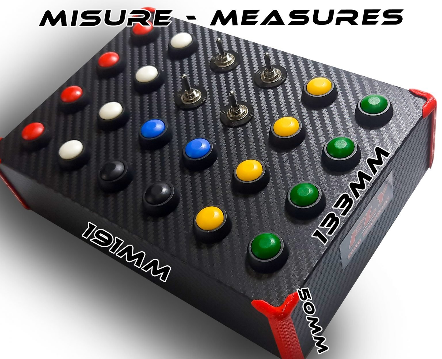 Button Box Flight Simulator DCS Control Panel 20 Pulsanti 4 Levette Sim Racing PC USB Levette 28 ...