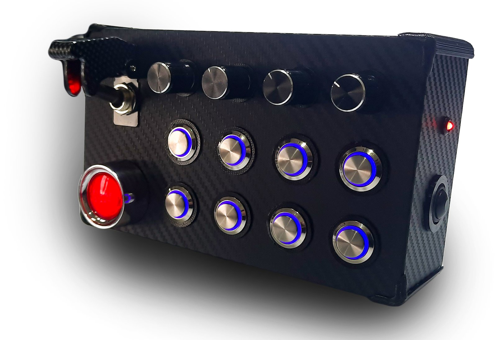 Button Box Sim Racing Pulsanti Luminosi in Metallo PC USB Plug & Play Start Leva Luminoso ...