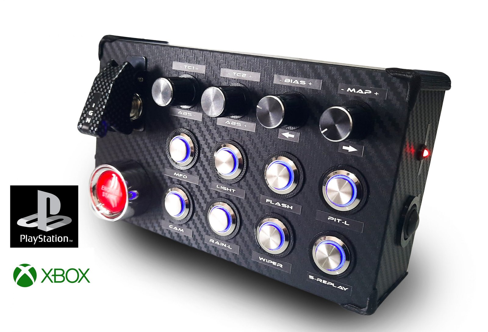 Button Box Sim Racing Pulsanti Luminosi in Metallo PC USB Plug & Play ...