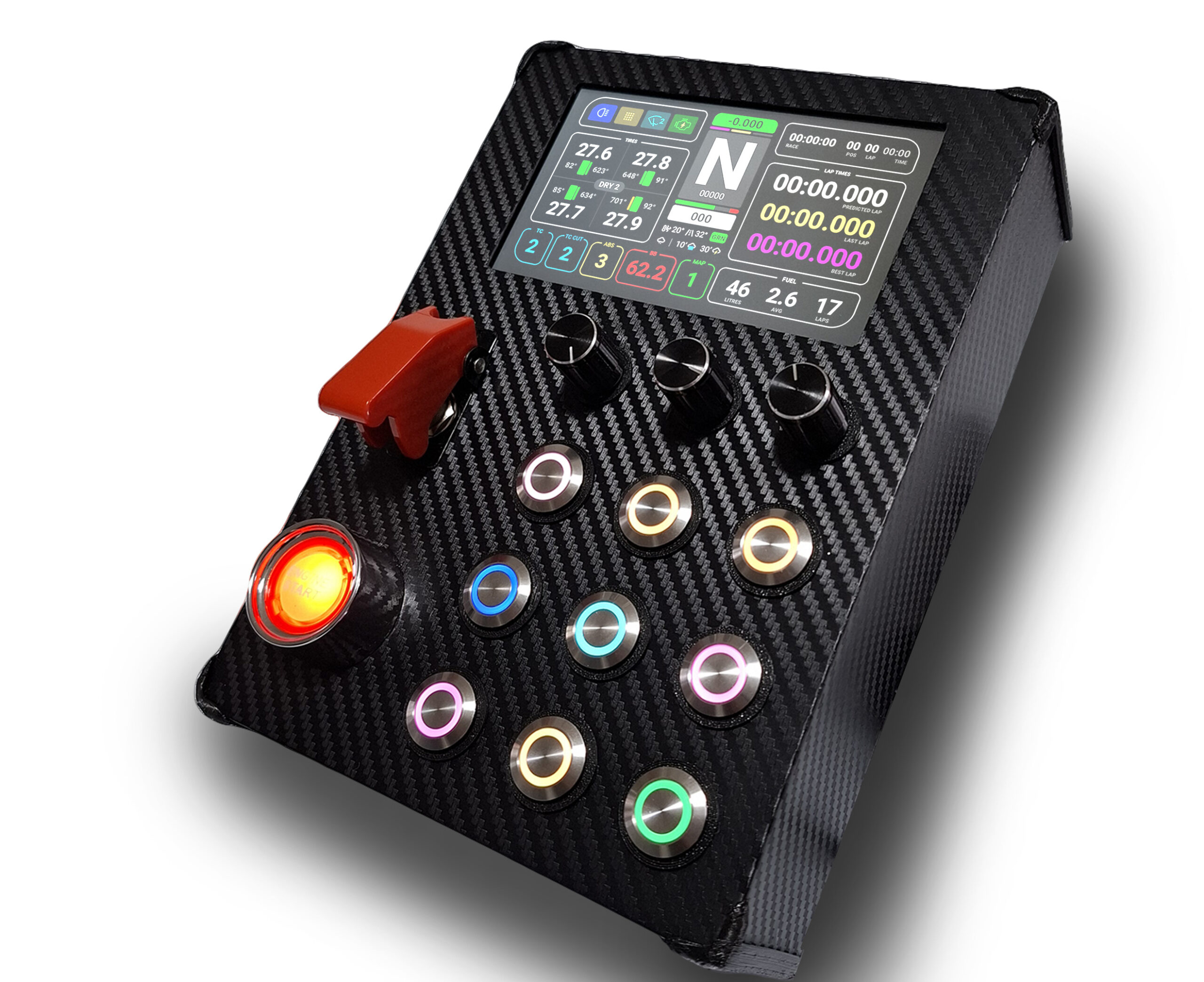 SimRacing Button Box con Display Dashboard 5″ Pulsanti RGB Luminosi ...